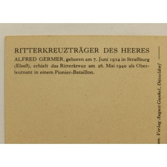 Postcard - Ritterkreuzträger der Wehrmacht Alfred Germer