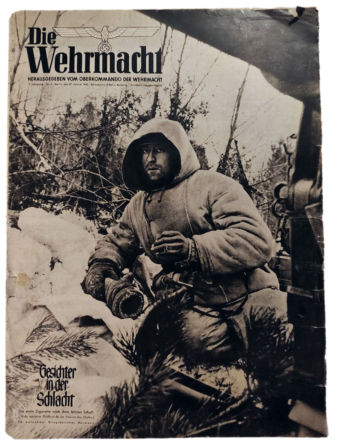 Die Wehrmacht, #3 Jan 1943 Faces of the battle, the first cigarette ...