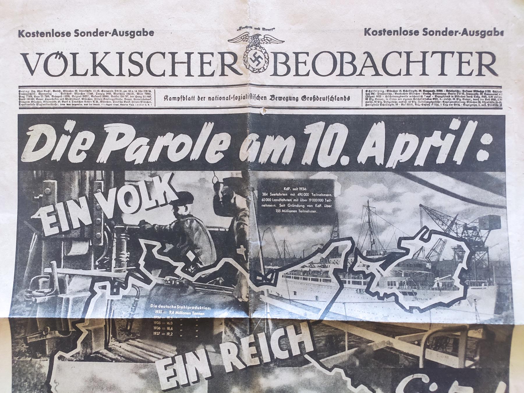 Völkischer Beobachter, special issue about referendum for annexation of ...