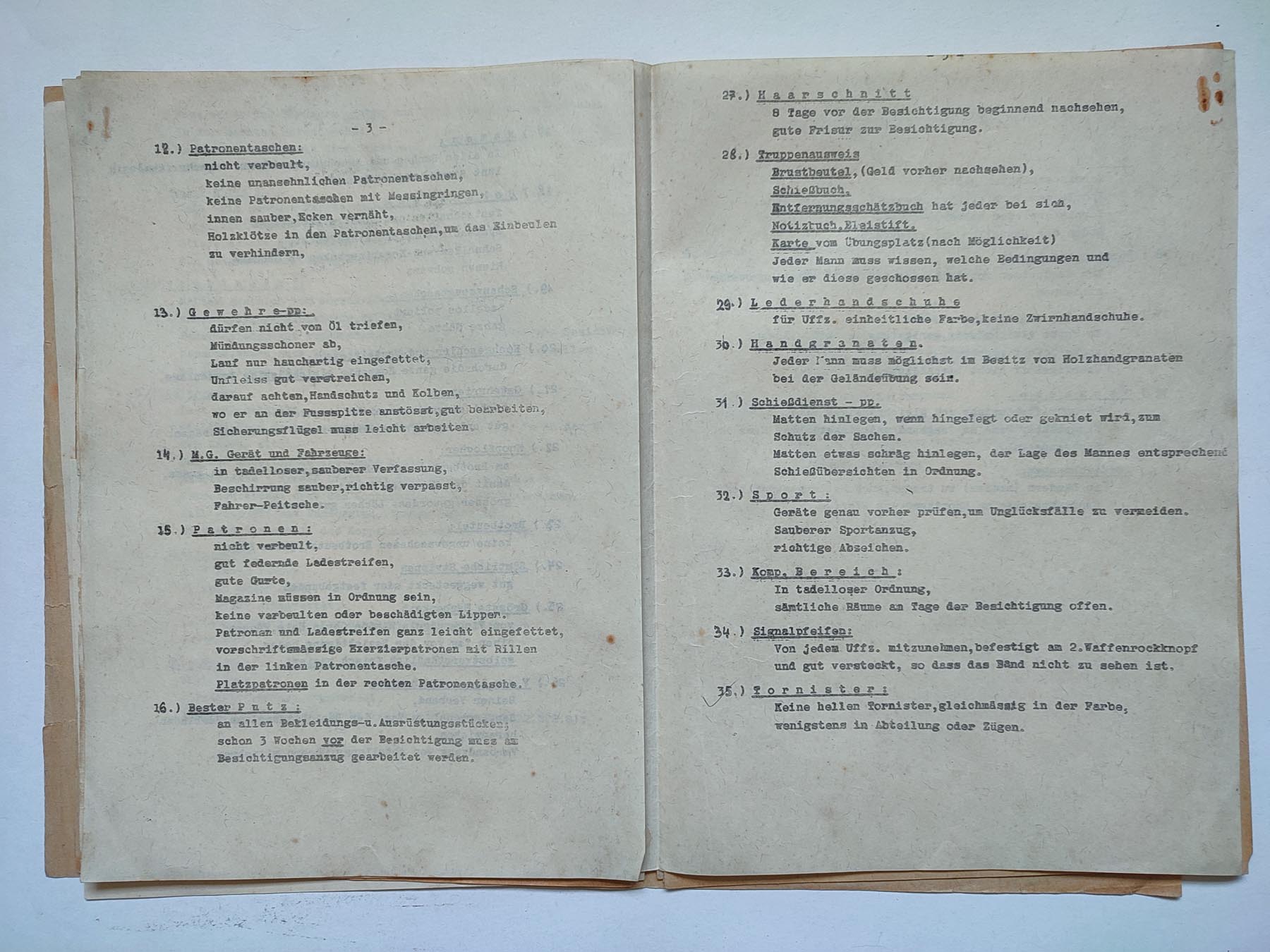 Pre-war company and battalion-level documents of the 134th Infantry ...
