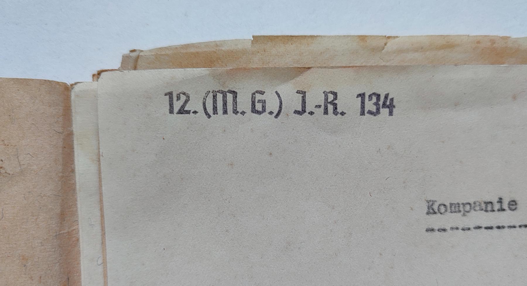 Pre-war company and battalion-level documents of the 134th Infantry ...