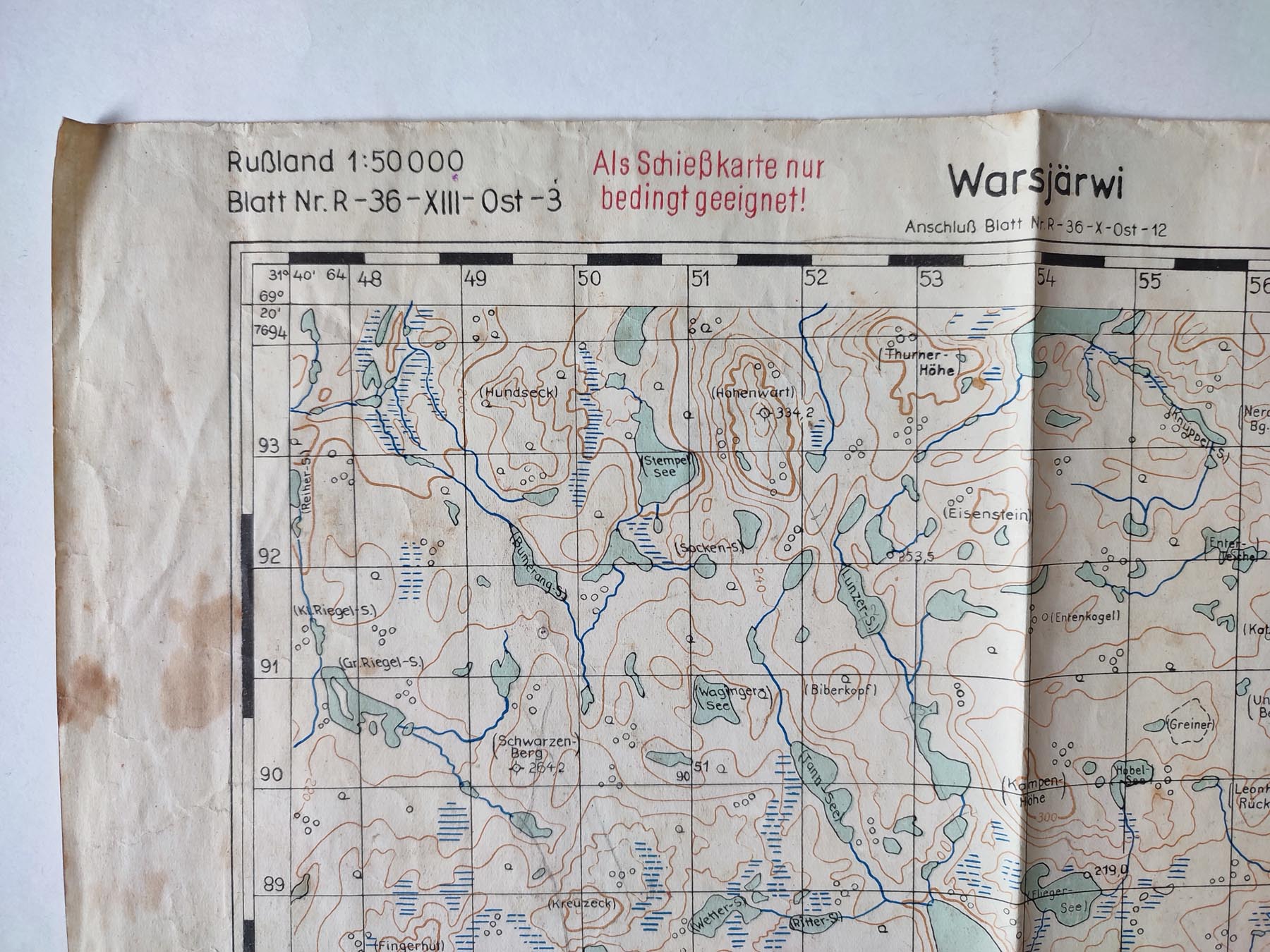 Set of 4x German Wehrmacht maps of Russia at scale 1 : 50 000, 1942