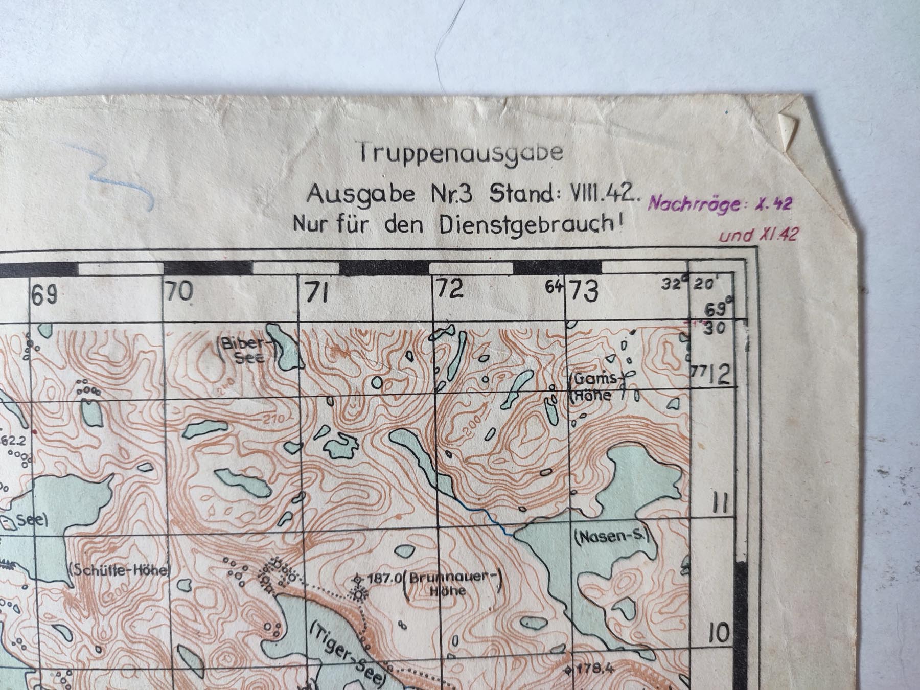 Set of 4x German Wehrmacht maps of Russia at scale 1 : 50 000, 1942