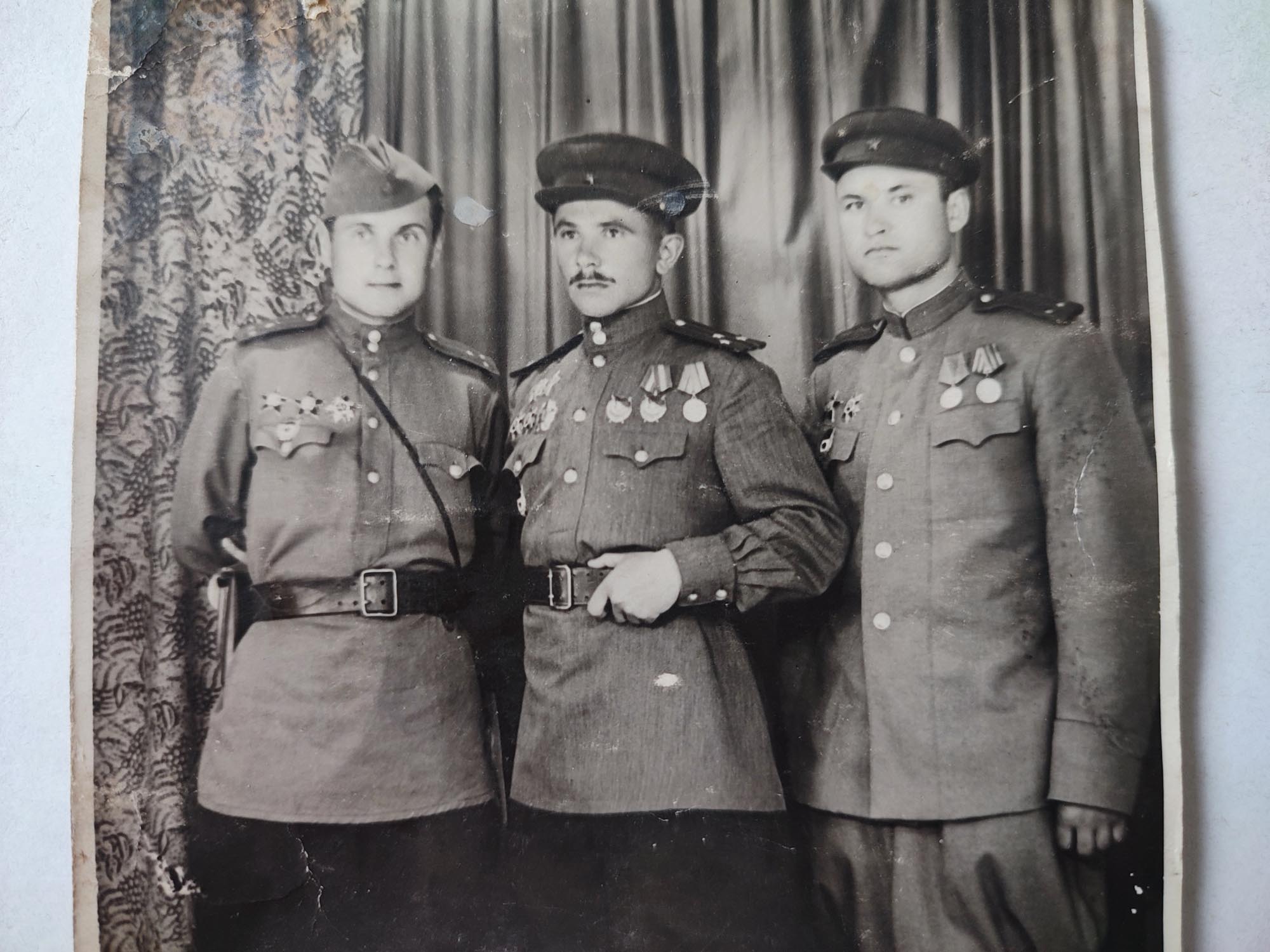 Three Soviet officers Ponomarev Alexey Ivanovich
