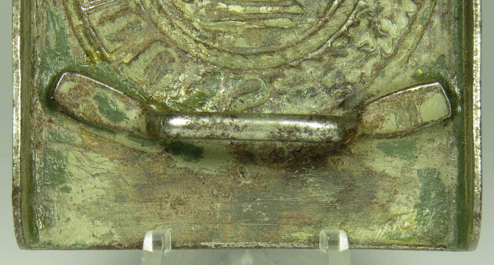 E. Schneider Heer Steel Buckle with leather tab both marked