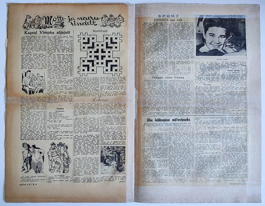 Rindeleht newspaper from November 6th, 1943