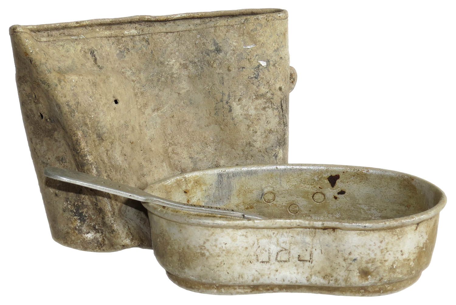Soviet Relic Mess Kit with Soldiers Initials
