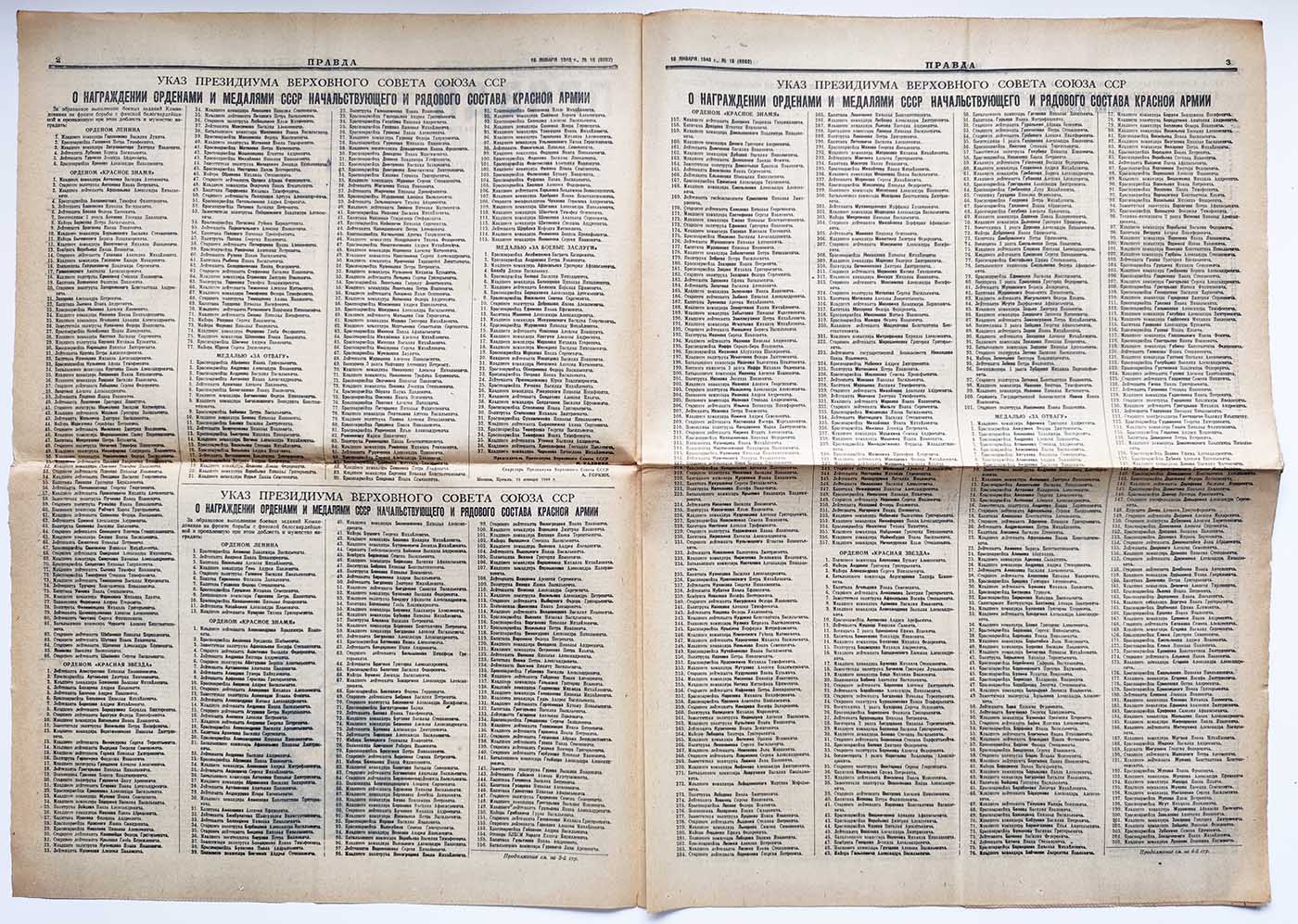 Moscow newspaper "Pravda" (The Truth), January 16, 1940
