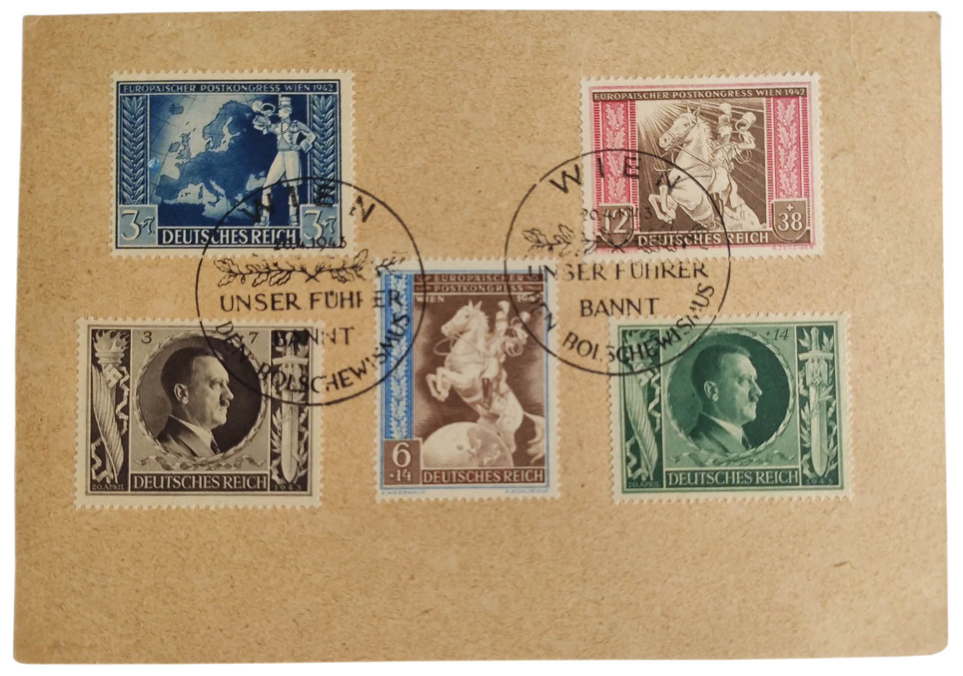 The first day postcard with postmarks for Hitler's birthday in 1943 in ...