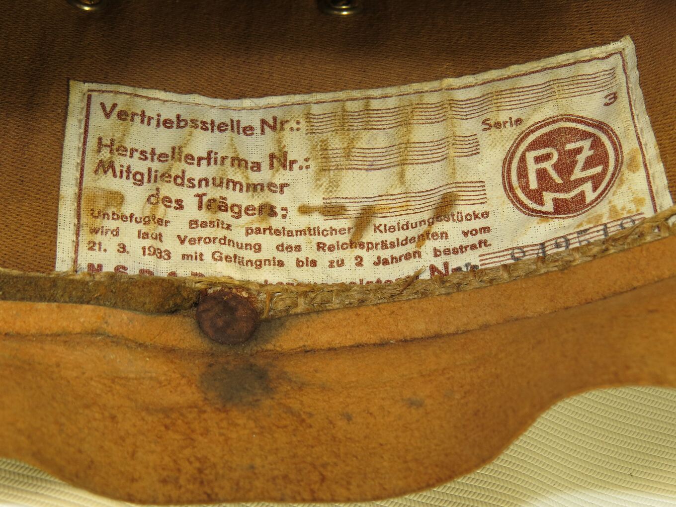 SA der NSDAP Kepi Gruppe Südmark- NSDAP & non-Combat
