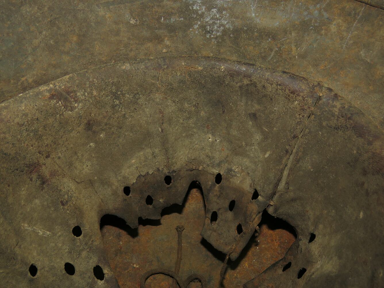 M35 NS 64 Normandy camo helmet. Attic found in France helmet