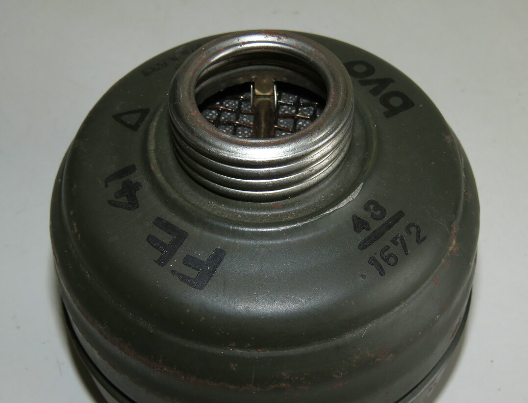 German gas mask canister and filter.