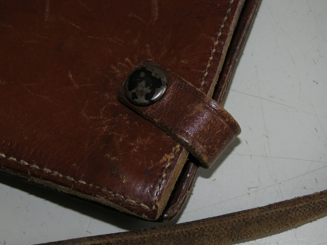 Leather map case, 1934.