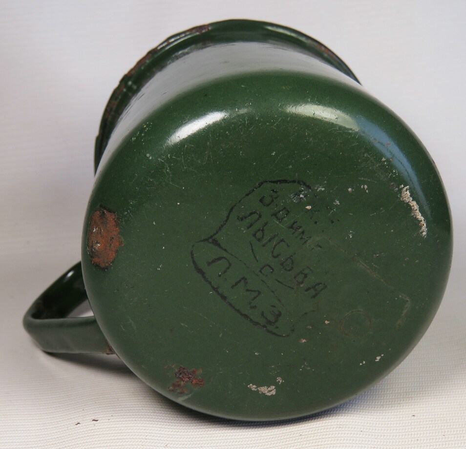 RKKA soldier ww2 mug, enameled. LMZ.