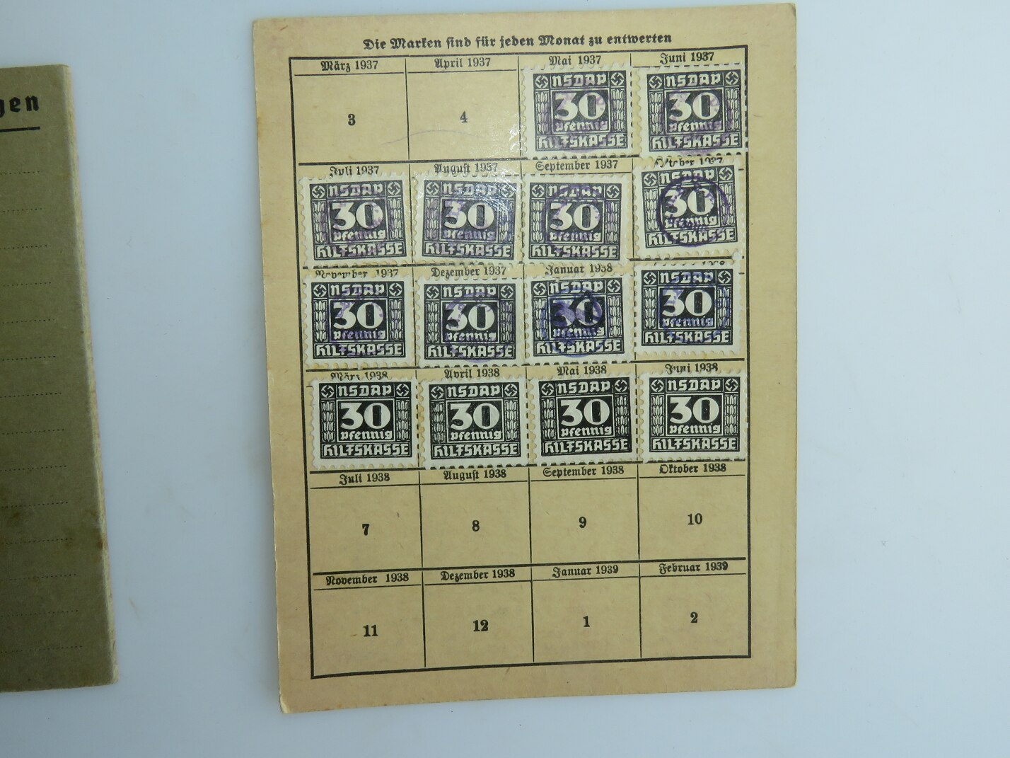Set of six NSDAP documents for one person