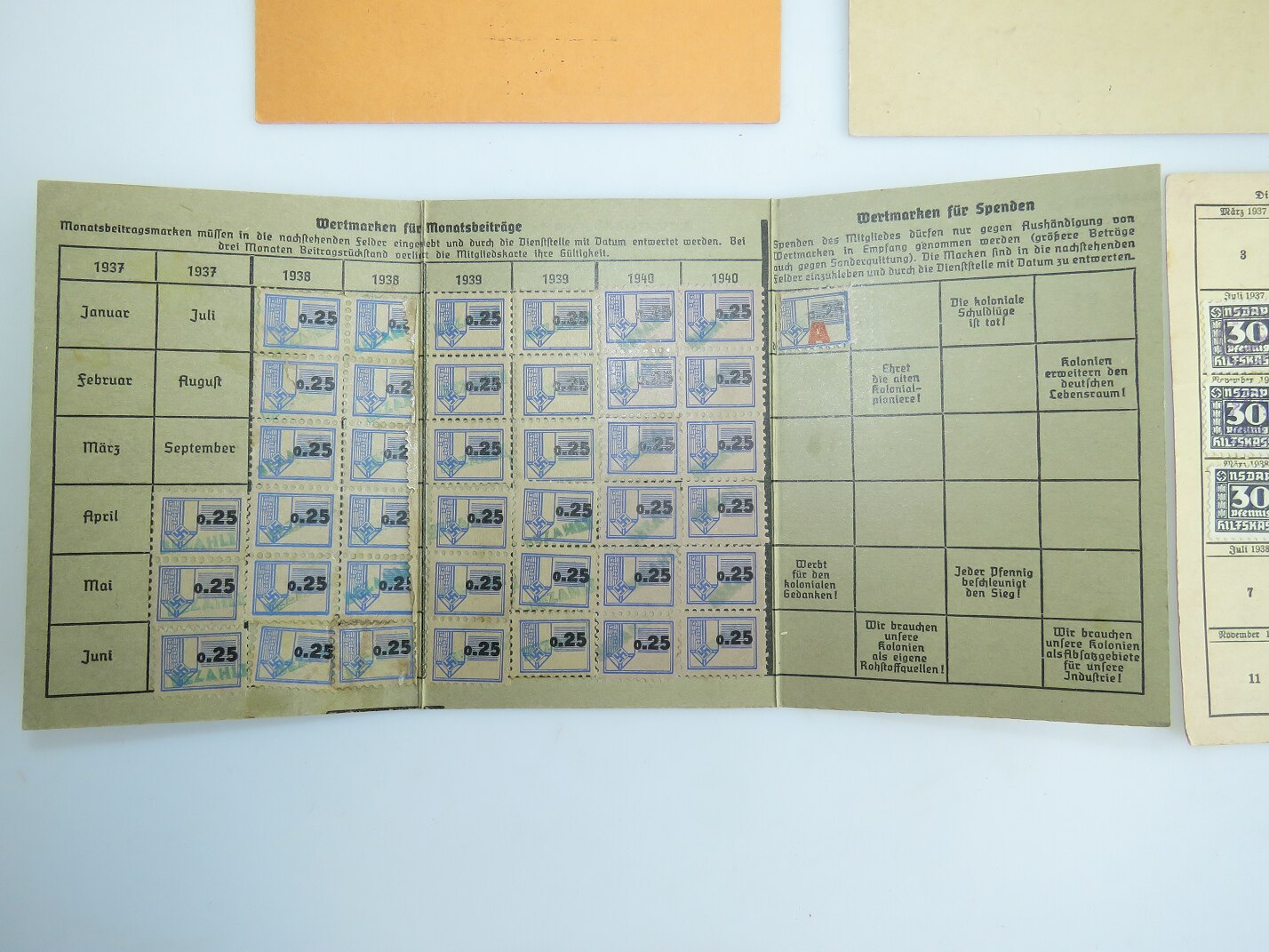 Set of six NSDAP documents for one person