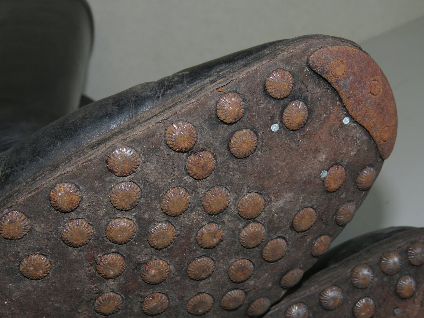 WW2 German officers boots in well-worn condition