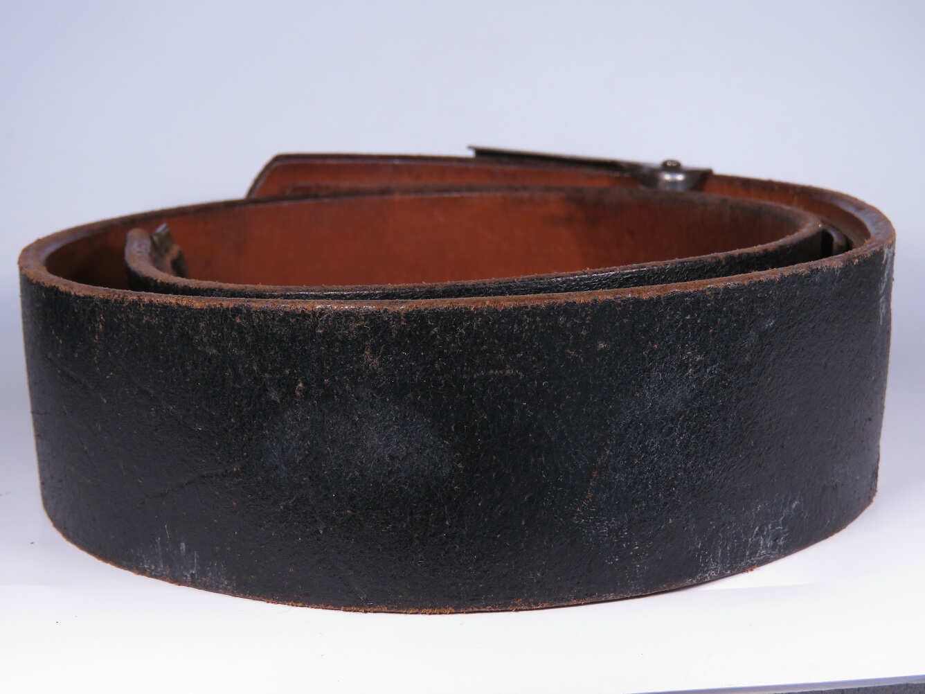 Wehrmacht soldier's Combat belt. Leather belt, 88 cm