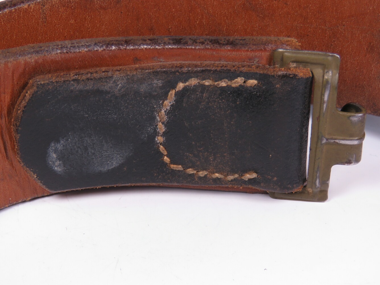 Wehrmacht soldier's Combat belt. Leather belt, 88 cm