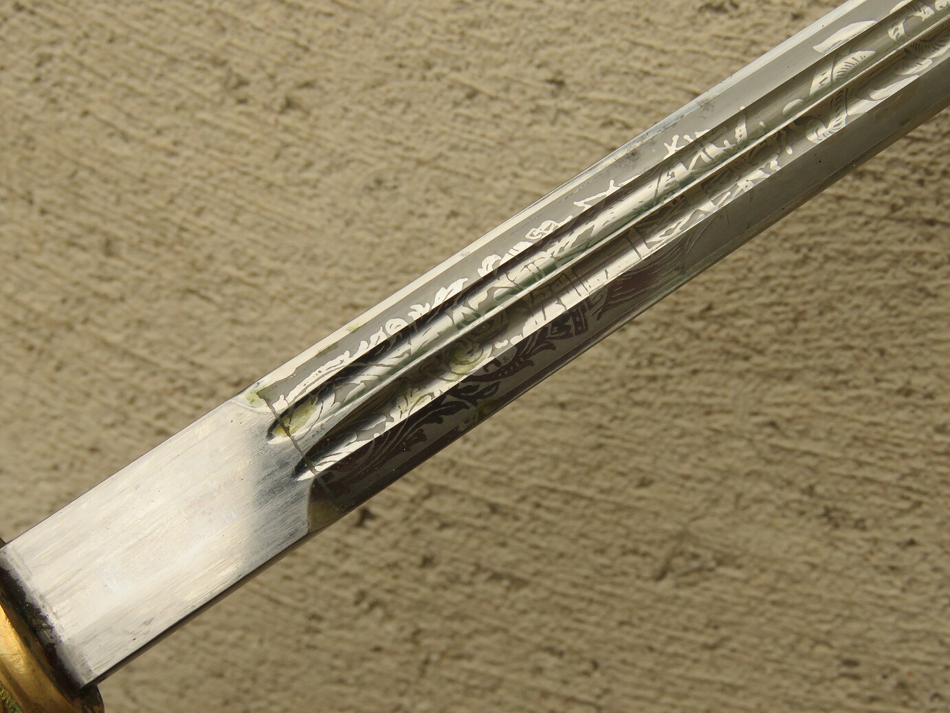 Kriegsmarine dagger, etched w Schiffsmotiv, "FW Höller"