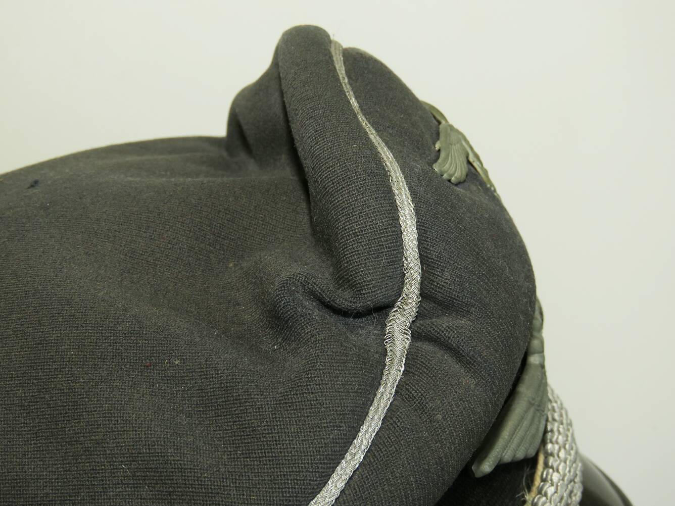 Luftwaffe military visor cap with aluminized piping