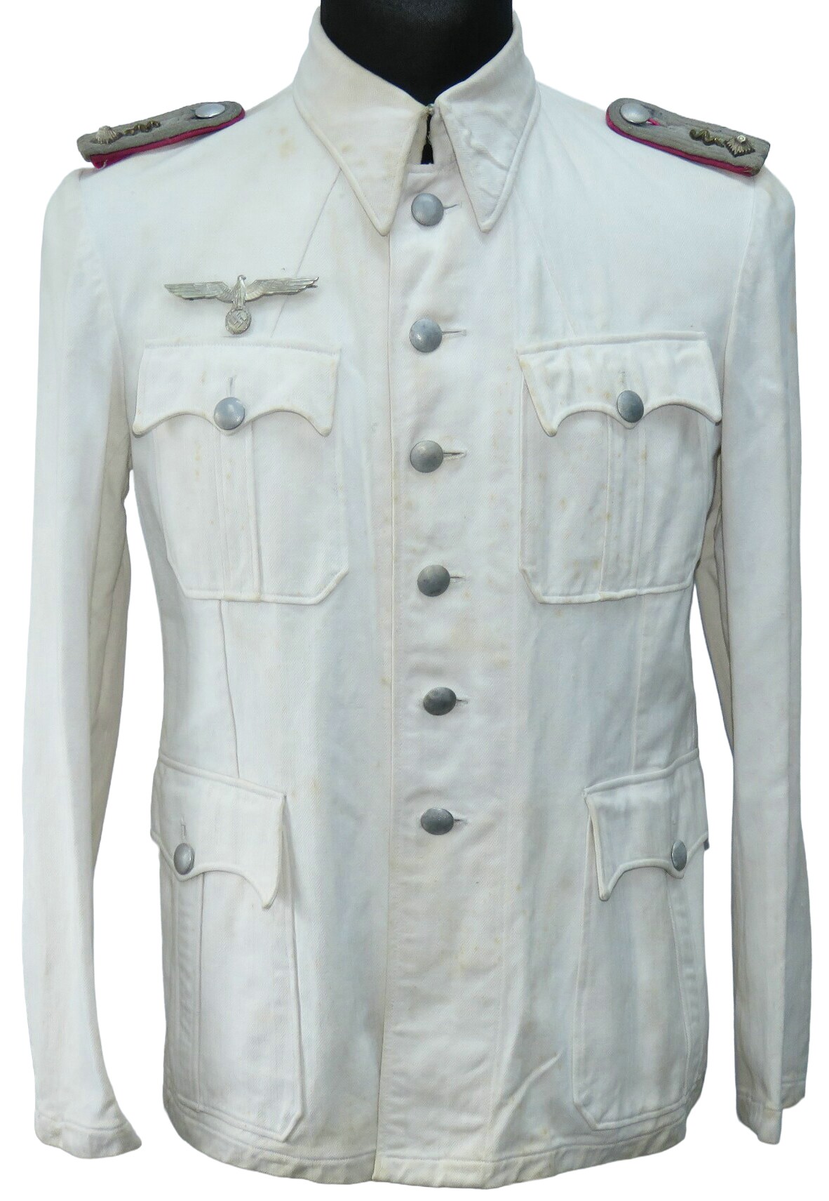 Wehrmacht Oberveterinär Veterinary Service Tunic in White Drill Cloth