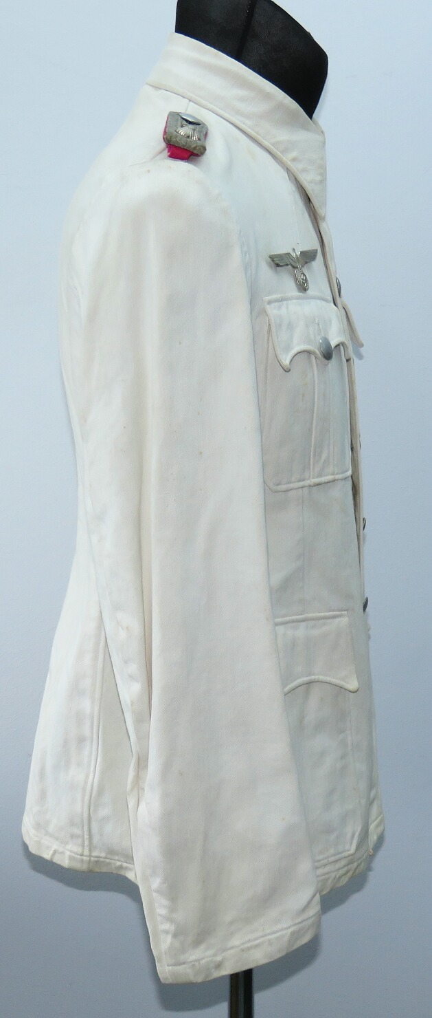 Wehrmacht Oberveterinär Veterinary Service Tunic in White Drill Cloth
