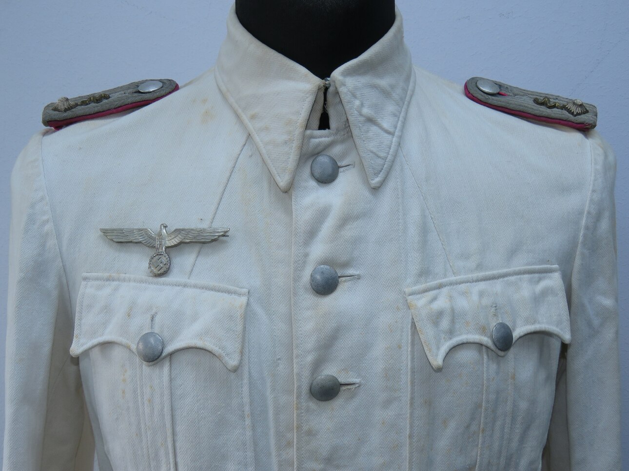 Wehrmacht Oberveterinär Veterinary Service Tunic in White Drill Cloth