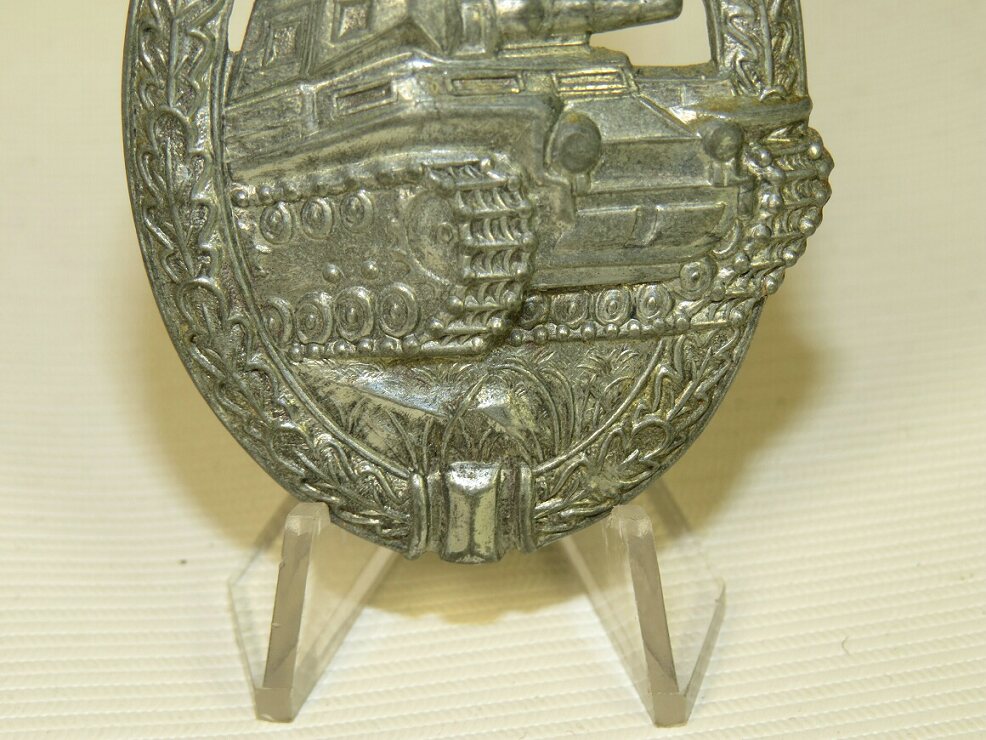 Panzerkampfabzeichen - Tank assault badge decoration, AS marked. Silver ...