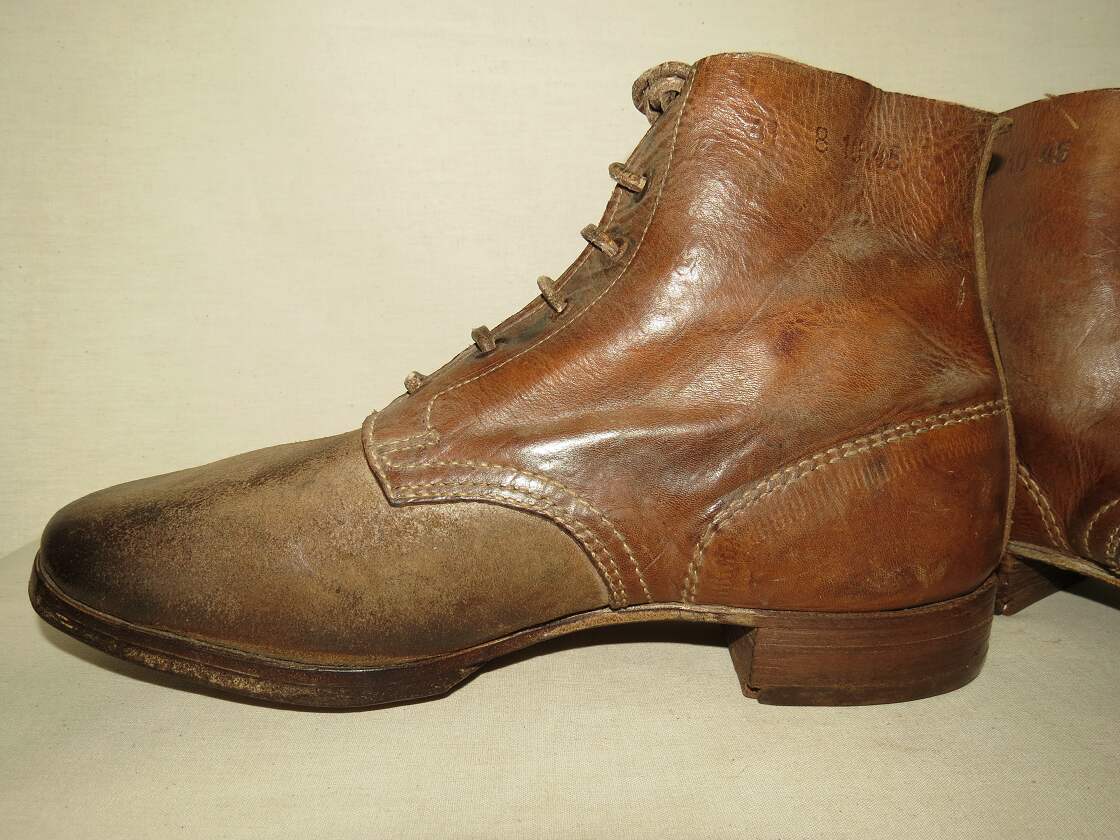 German Wehrmacht Heer or Luftwaffe brown ankle shoes- Boots & Shoes
