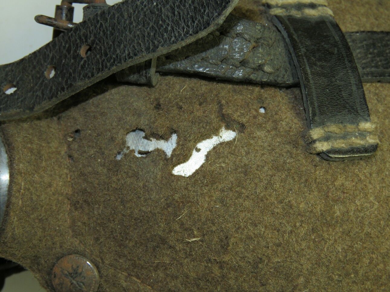 German soldier's canteen in a felt cover with an aluminum cup