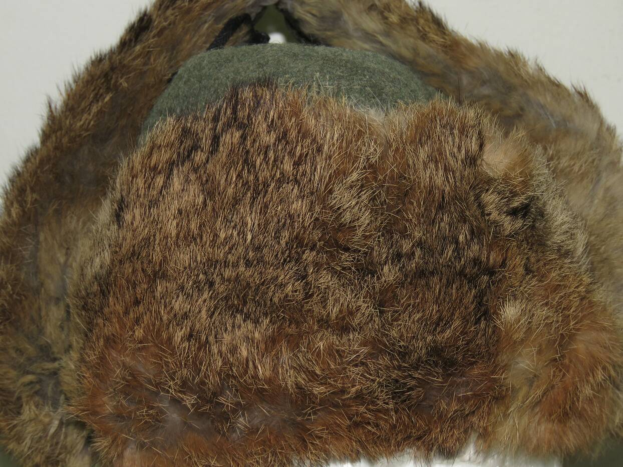 German winter fur hat. Marked, 1943, 56 size