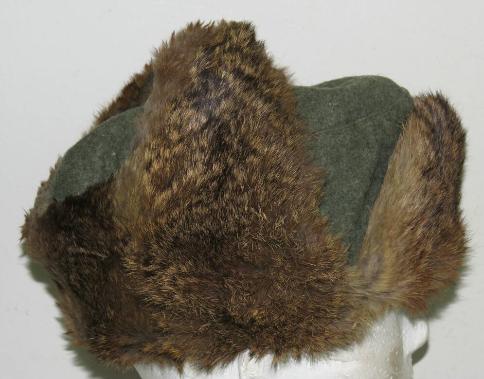 German winter fur hat. Marked, 1943, 56 size