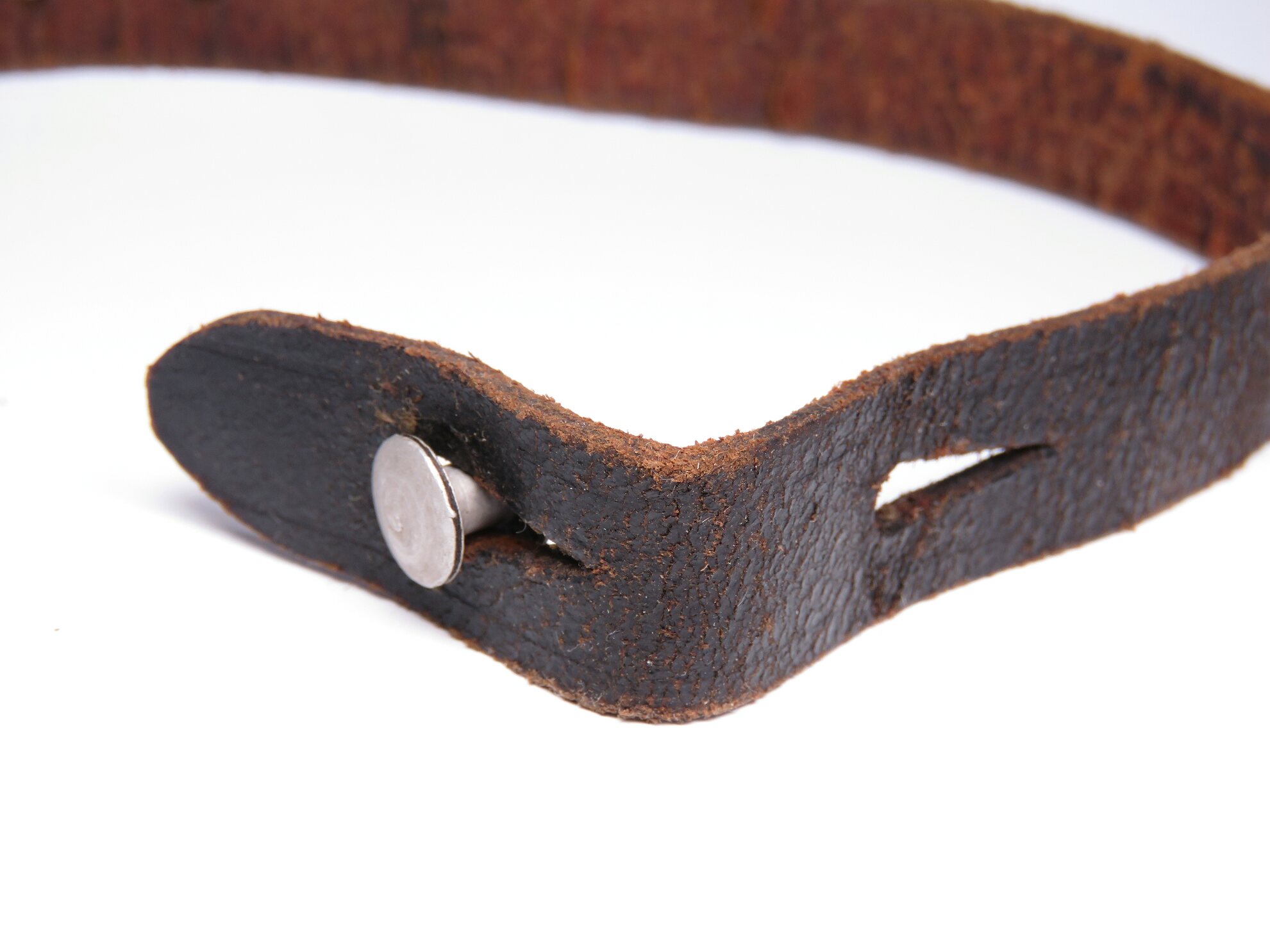 German helmet chin strap with iron buckle and aluminium fittings