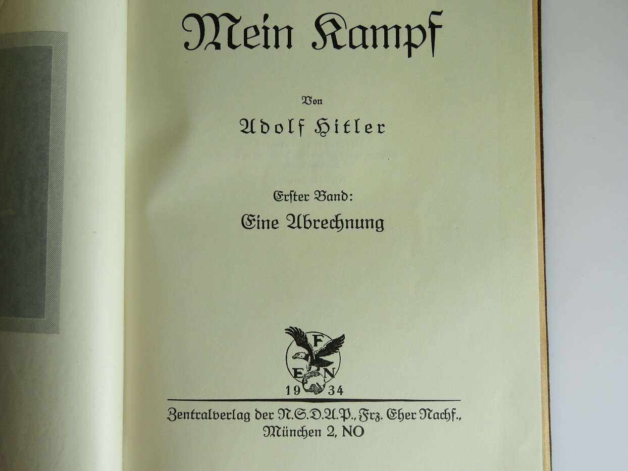Gift edition of Mein Kampf by Adolf Hitler's 1934