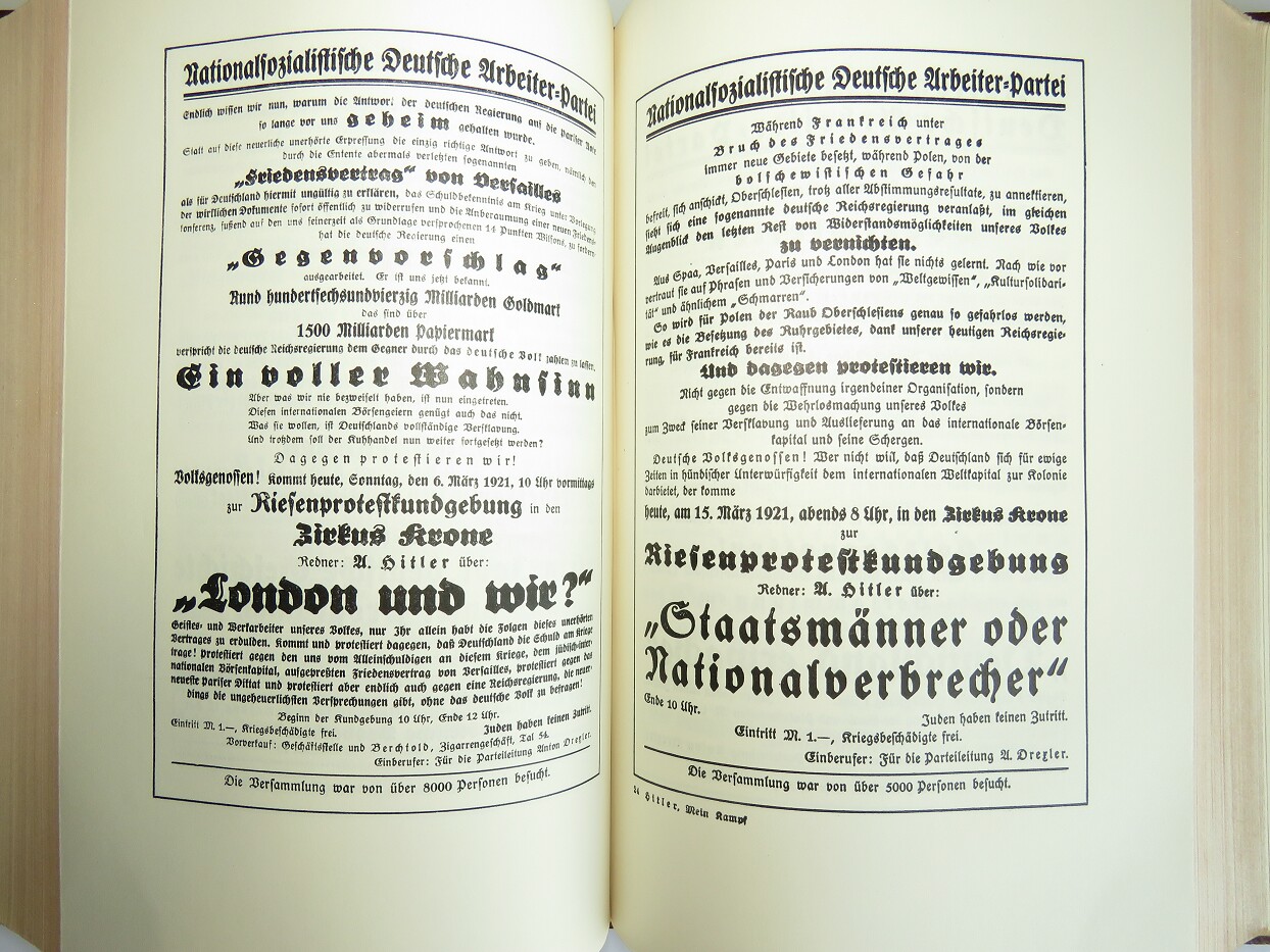 Gift edition of Mein Kampf by Adolf Hitler's 1934