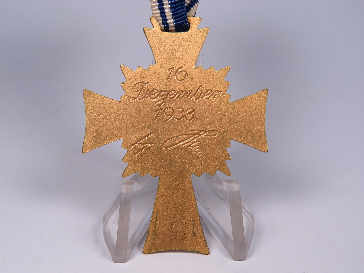 A.Hitler 1938 instituted German mother's cross, gold class