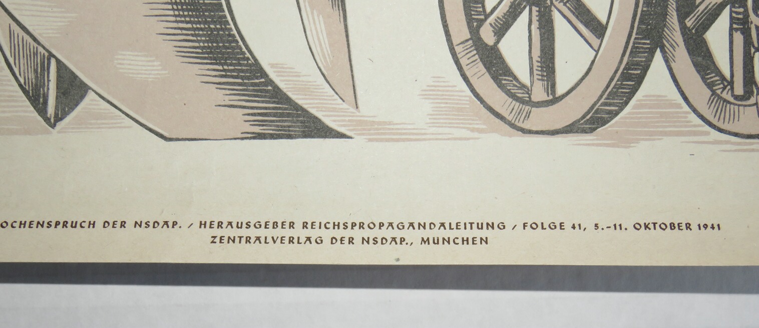 NSDAP poster: Peasants and soldiers stand hand-to-hand