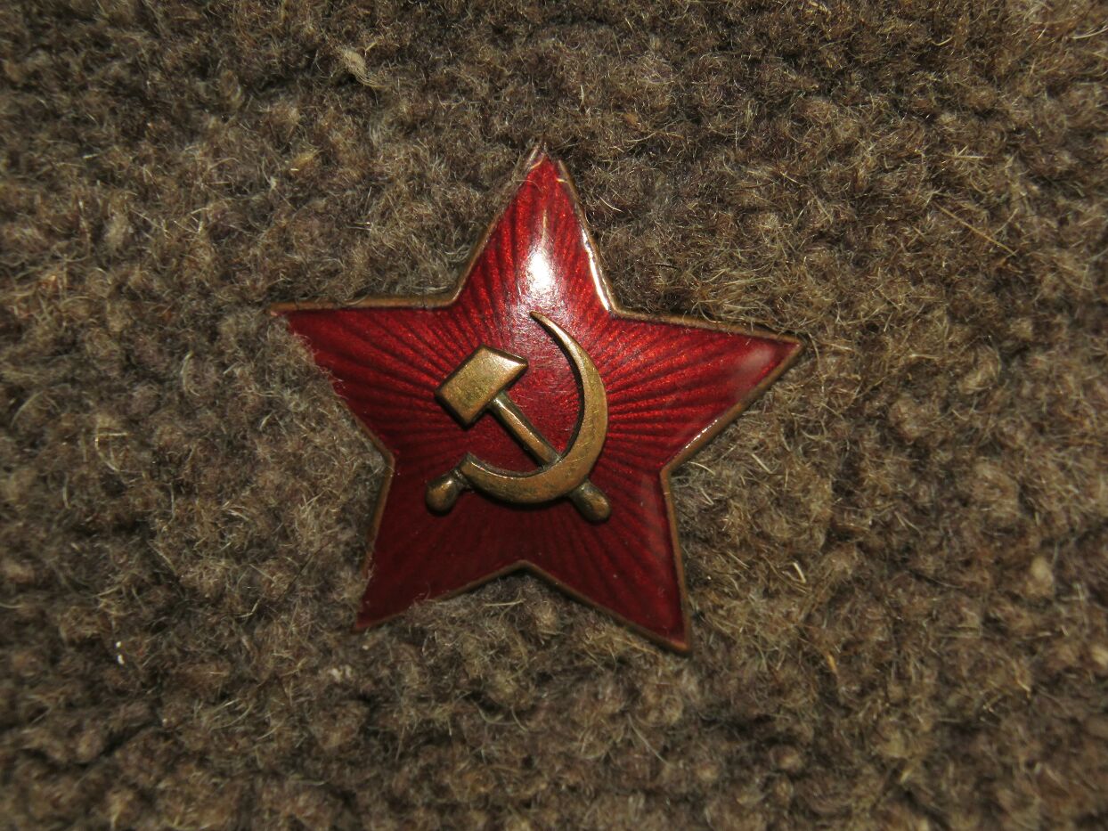 1940 pattern Red Army ushanka with signs of wear