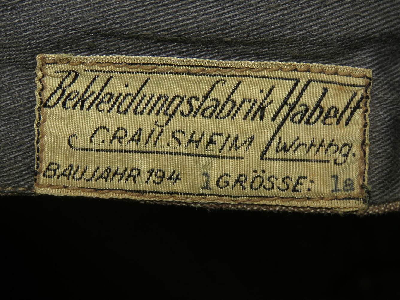 Luftwaffe Flight Suit Bekleidungsfabrik Habelt, Carlsheim, Württemberg 1941