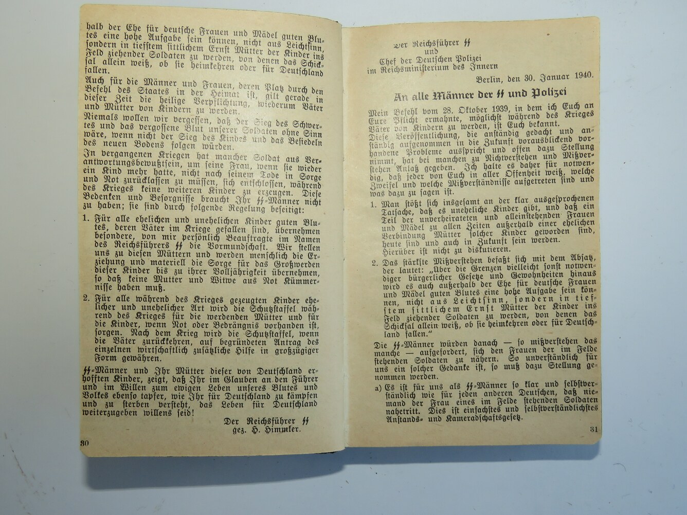 1943 Waffen-SS soldiers pocket calendar