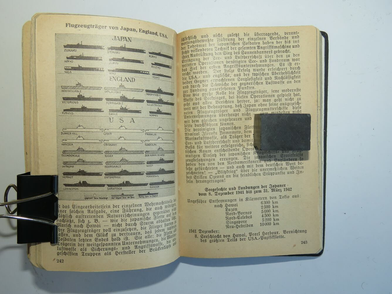1943 Waffen-SS soldiers pocket calendar