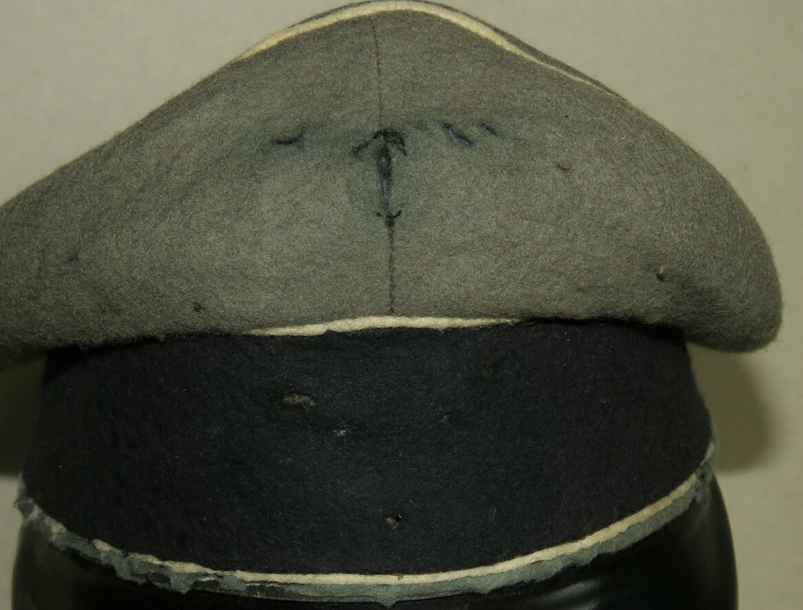 Wehrmacht Heer or Waffen SS infantry visor hat with black band