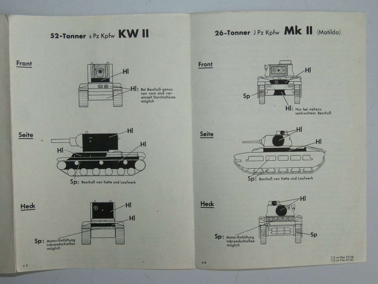 WW2 German guide to engaging the enemy tanks by 7.5 cm Pak 97/38 и 97/ ...