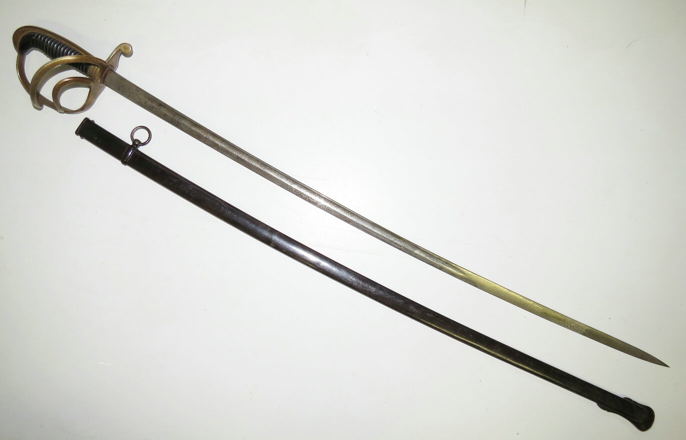 Bavarian cavalry sabre, beginning of 20th century, etched K.B. I Train ...