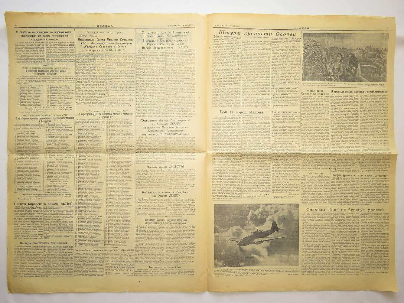 Sovjet Propaganda-krant Pravda - "Waarheid". Augustus 16 1944.