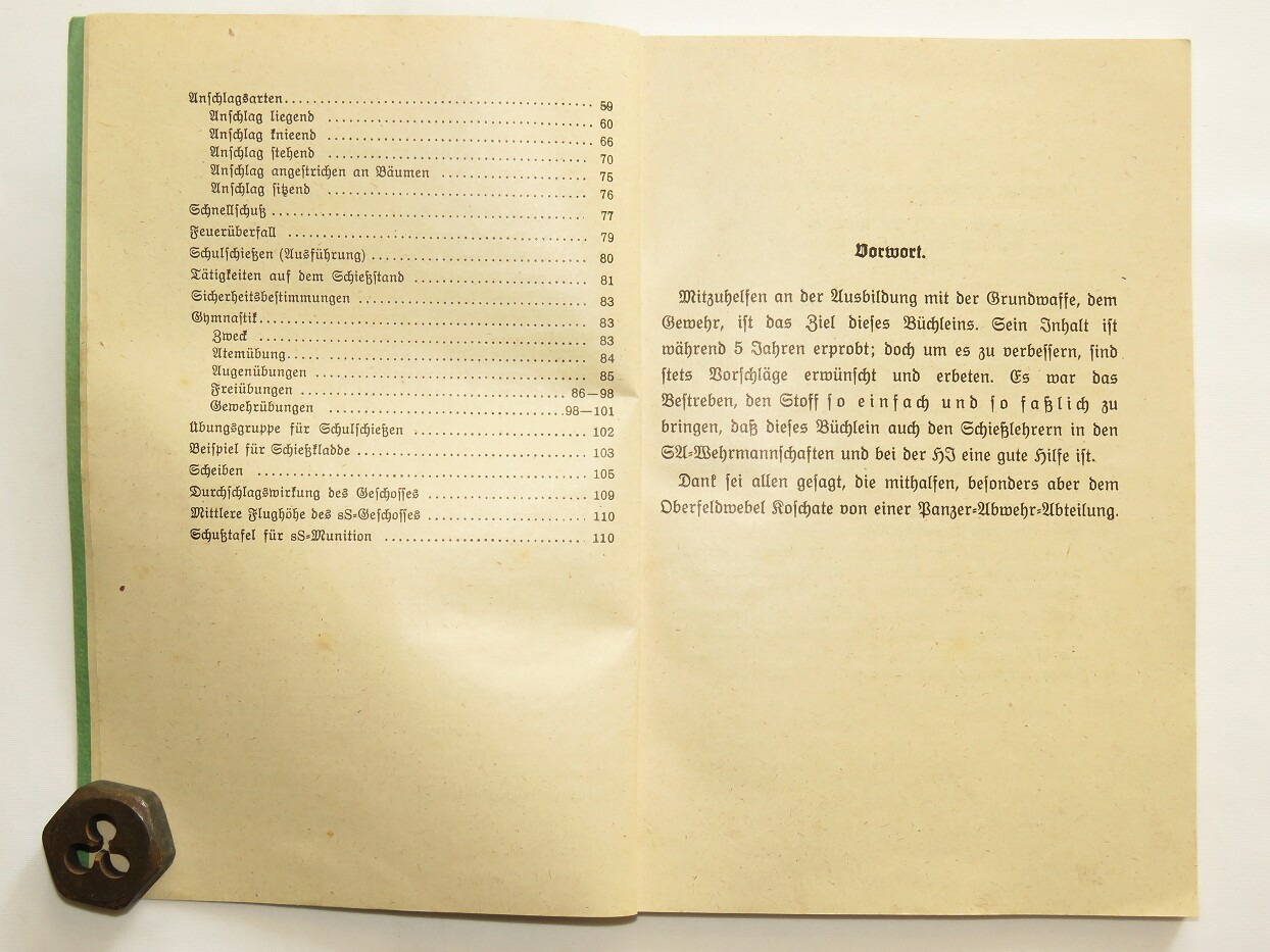 Rifle manual for shooting from German rifle k98