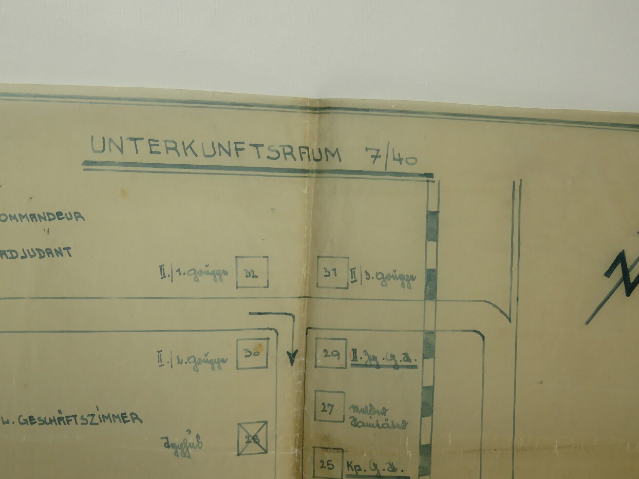The plan of the German barracks, hand drawn poster.