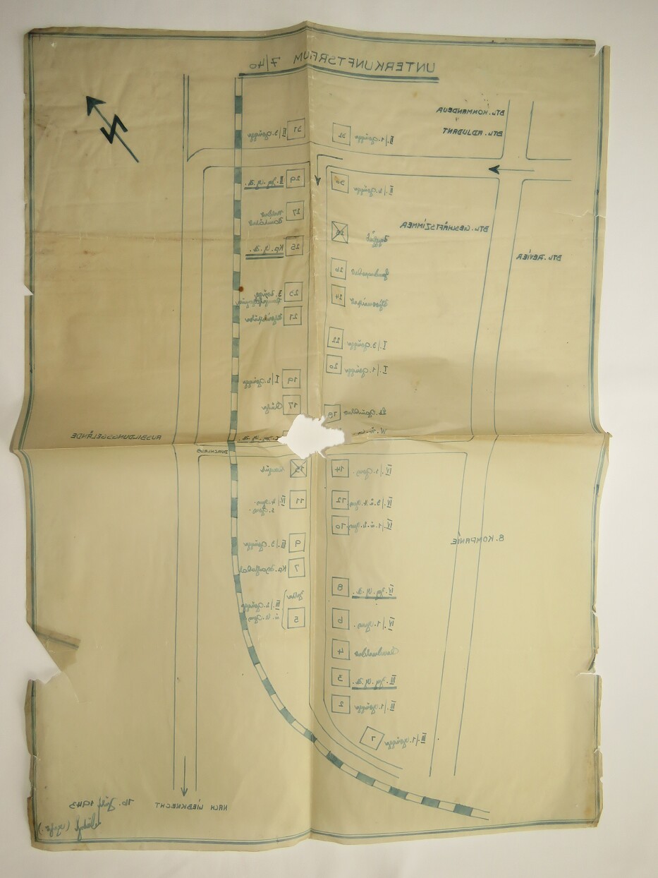 The plan of the German barracks, hand drawn poster.