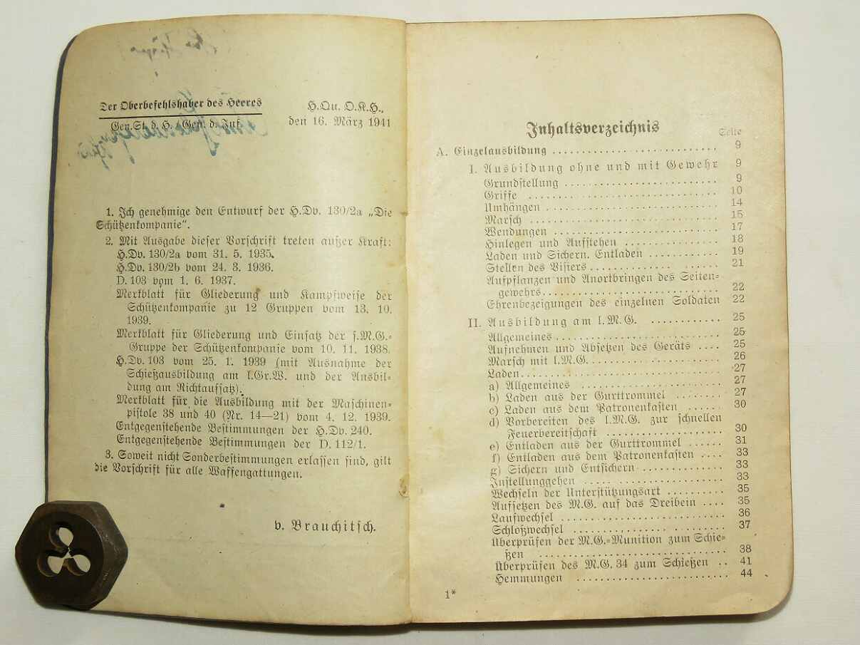 Training instruction for the infantry